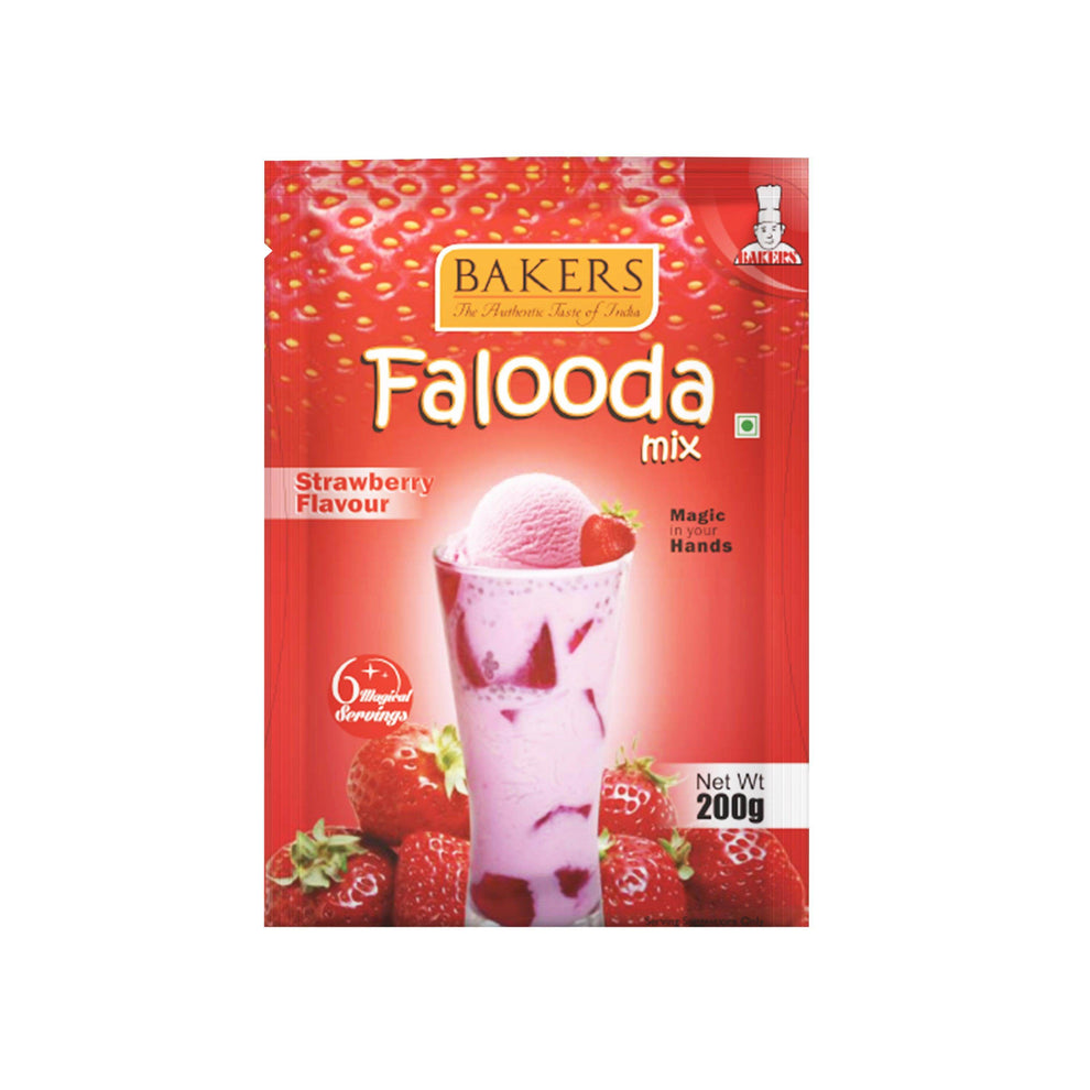 BAKERS Falooda Mix Powder Strawberry Flavour Pack of 3 (200 gm x 3 ...
